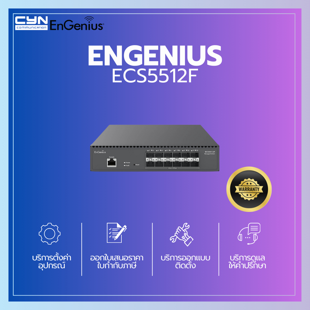 EnGenius ECS5512F – Cloud-Managed 12-Port 10G SFP+ Fiber Switch ...