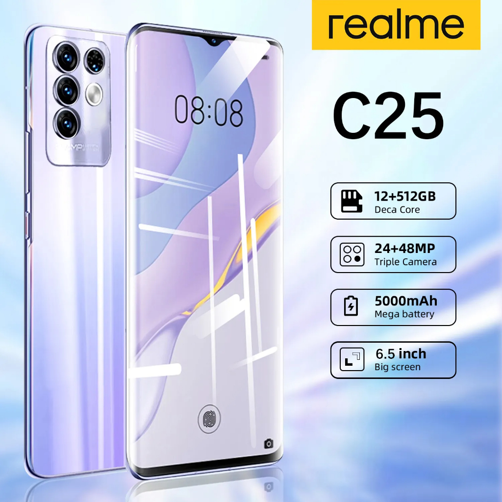 สเปคแท้100% Realme C25 5G โทรศัพท์ แกะ12GB รอม512GB ใหม่ของแท้ โทรศัพท์ ...