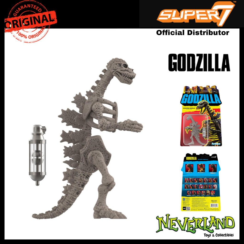 (Sold Out)Super7 Godzilla Skeleton (Grey) Toho Reaction Figure | Shopee ...
