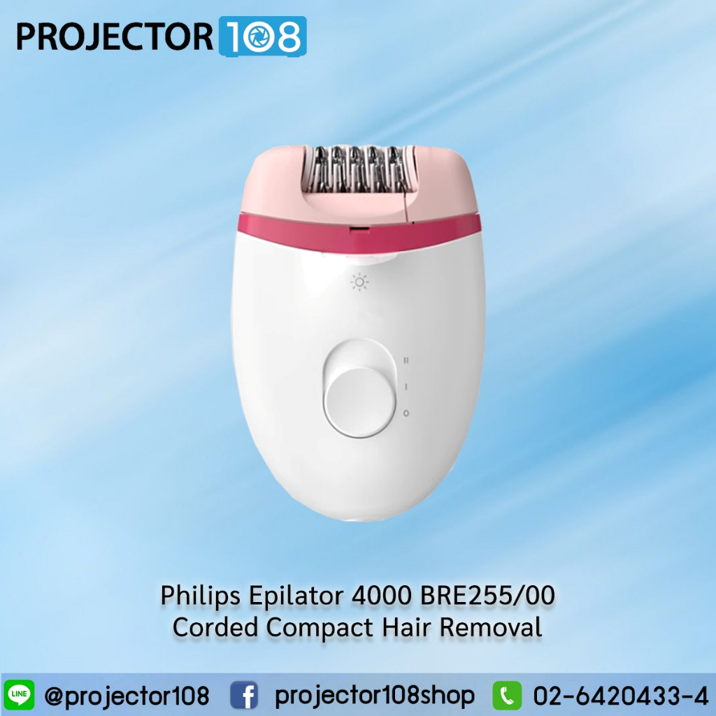 Philips Epilator 4000 BRE255/00 Corded Compact Hair Removal Epilator for Women (Corded Use Only ...