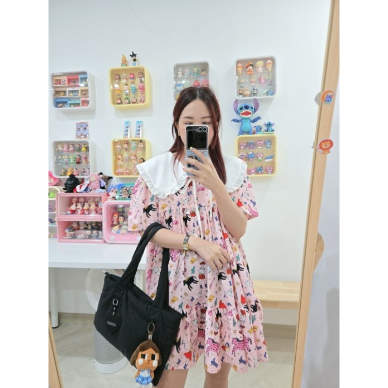 พร้อมส่ง Roti dress ชุดเดรส คอระบายผ้านิ่มใส่สบาย | Shopee Thailand