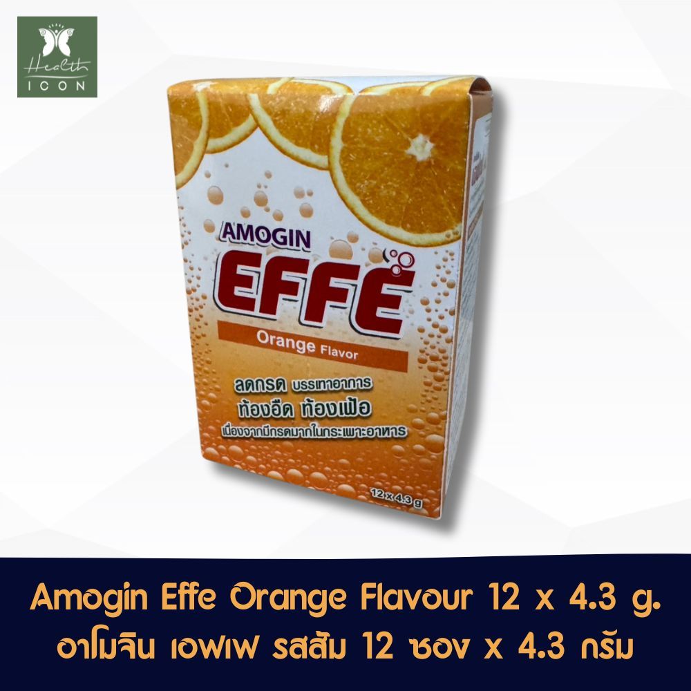 Amogin Effe Orange Flavour 12 sachets x 4.3 g. อาโมจิน เอฟเฟ รสส้ม 12 ...