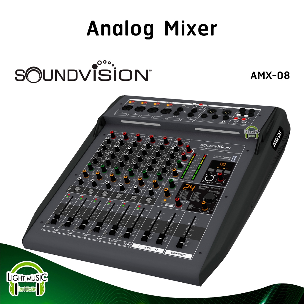 Mixer Soundvision AMX-08 ปรีไมค์คุณภาพสูง Ultra-low noise มิกเซอร์ 8 ...