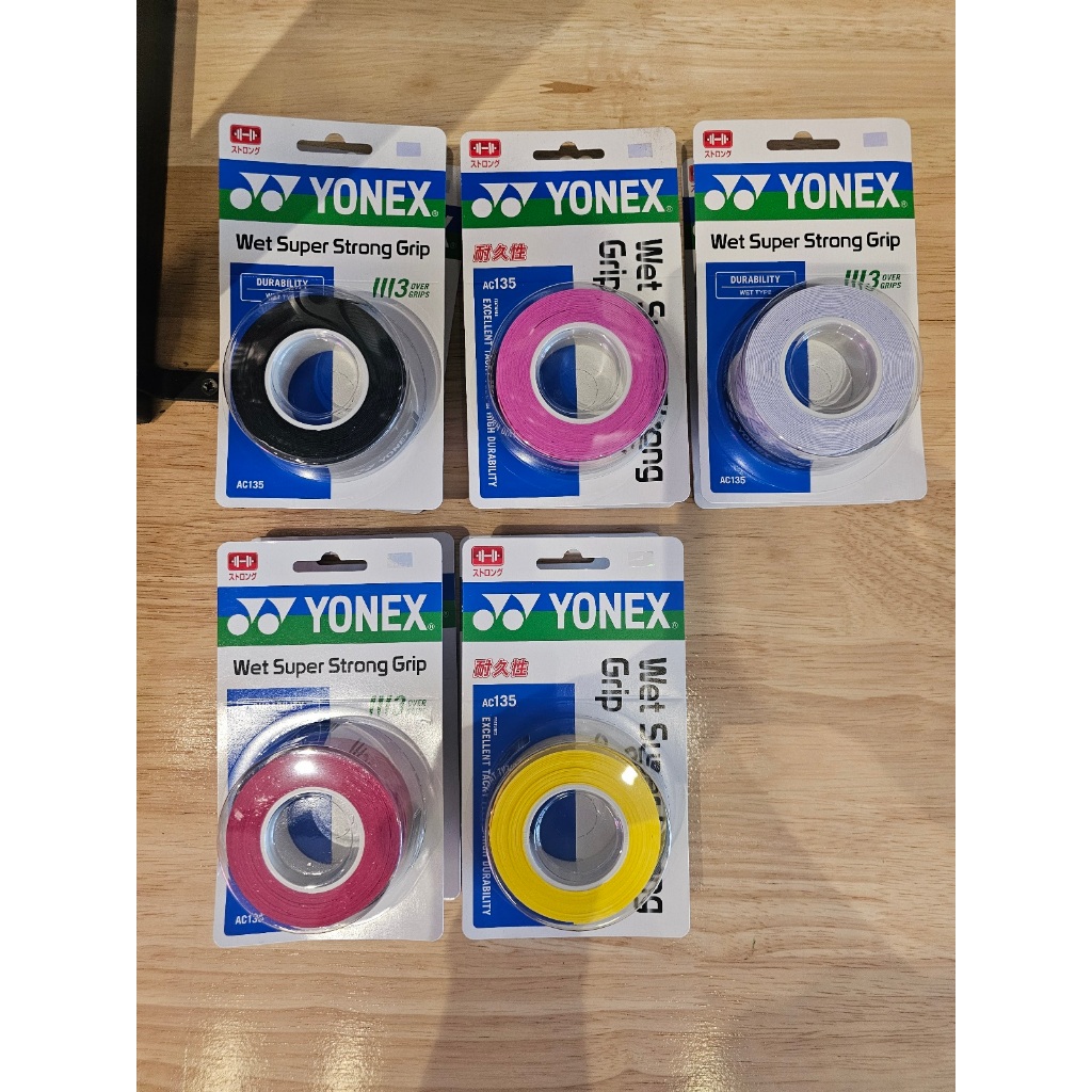 YONEX AC135(แพ็ค 3 ชิ้น) Wet Super Strong Grip ของญี่ปุ่น แท้ 100% | Shopee Thailand