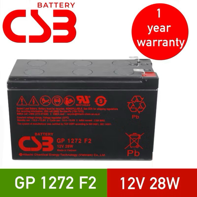 แบตเตอรี่เครื่องสำรองไฟ CSB Battery GP1272 F2 12V 28W ของแท้ รับประกัน 1 ปี | Shopee Thailand