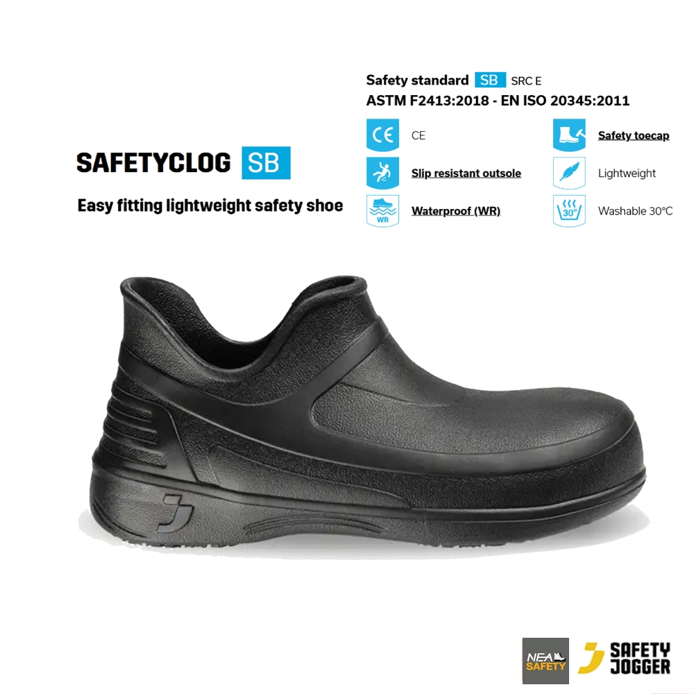 SAFETY JOGGER - SAFETY CLOG SB รองเท้าเซฟตี้ยาง กันลื่น น้ำหนักเบา หัวคอมโพสิท | Shopee Thailand