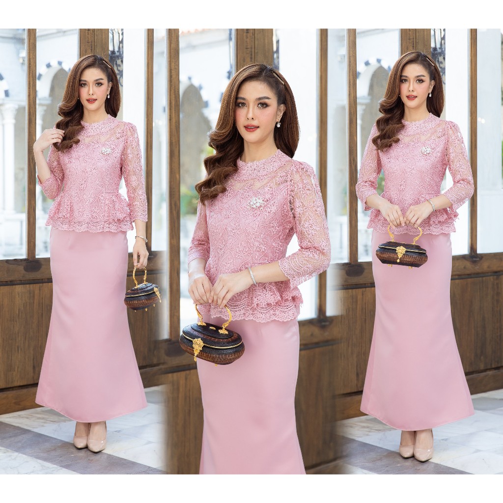 CHANIDA ชุดแม่เจ้าบ่าว - แม่เจ้าสาว ชุดเจ้าภาพออกงาน ชุดเซตพรีเมี่ยม ( รหัสสินค้า 8180 ...