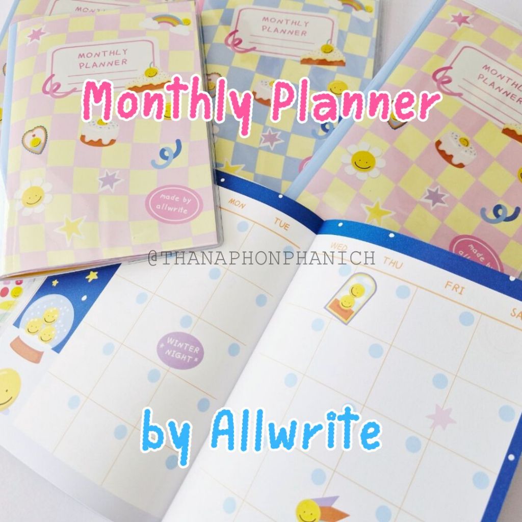 ALLWRITE MONTHLY PLANNER แพลนเนอร์ A5 กระดาษสี ลายน่ารัก | Shopee Thailand