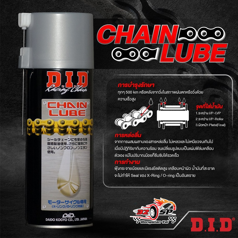 สเปรย์หล่อลื่นโซ่ DID. CHAIN LUBE (420ML.) ของแท้จากญี่ปุ่น!! ส่งไว ...
