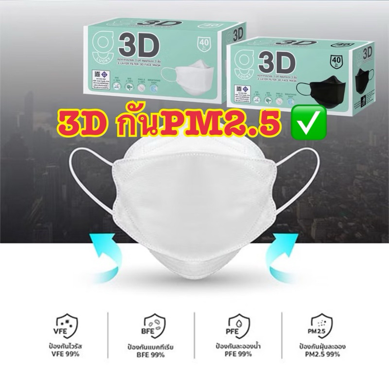 mask 3D กันฝุ่น pm2.5 ได้ 🔥 กล่องใหม่ งานไทย G Mask หน้ากาก อนามัย G ...