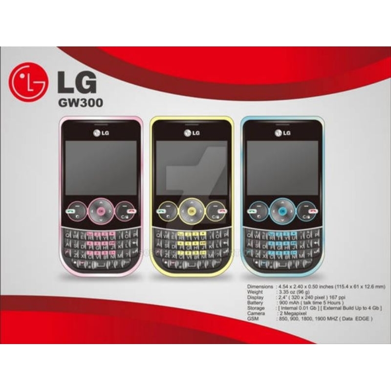 LG GW300 มือถือปุ่มกด เครื่องแท้ศูนย์ไทยยุค 90s สินค้าค้างสต๊อกครบชุด ...