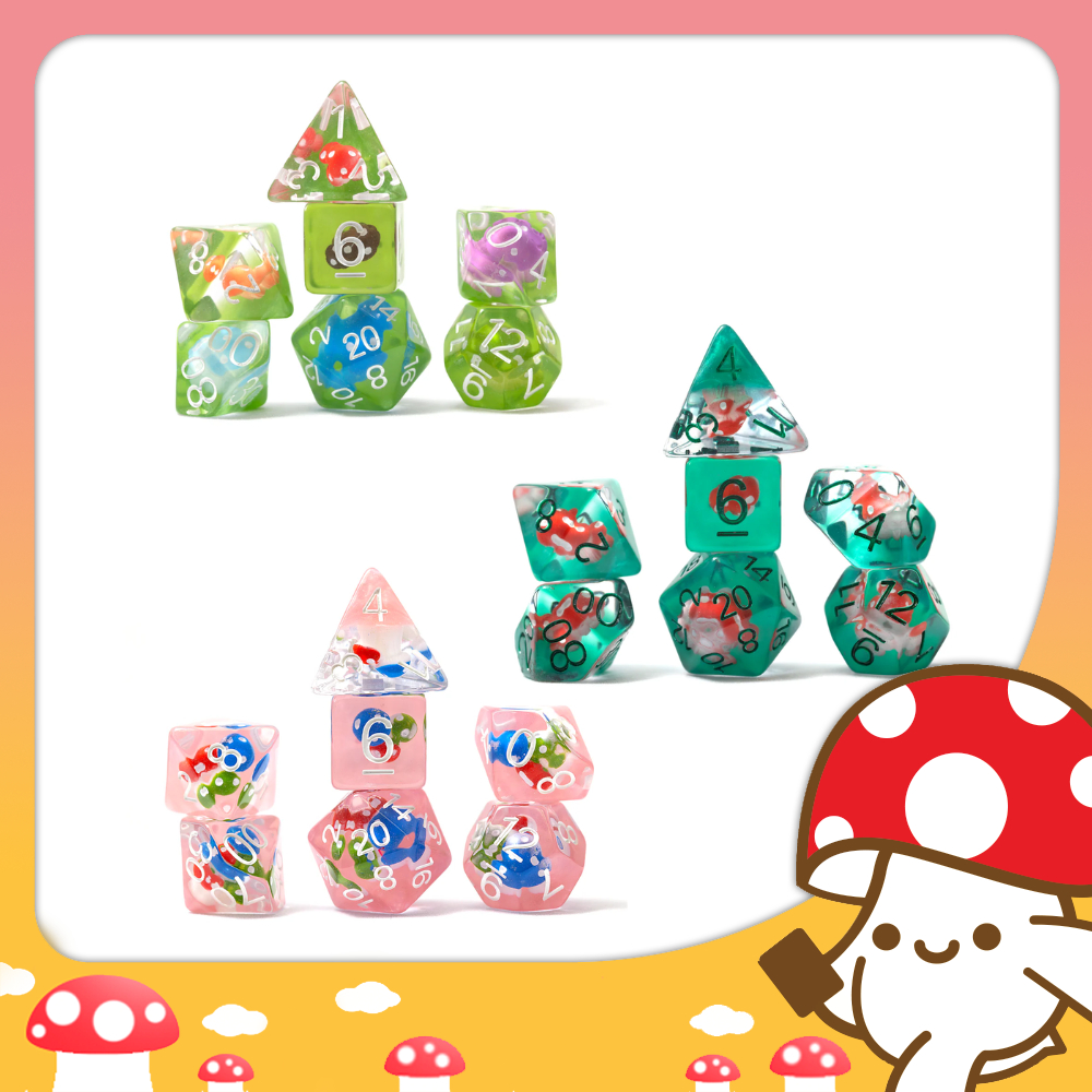 Sirius Dice - Mushroom Dice Set - ลูกเต๋าเห็ดสุดน่ารัก สำหรับเกม TRPG D ...