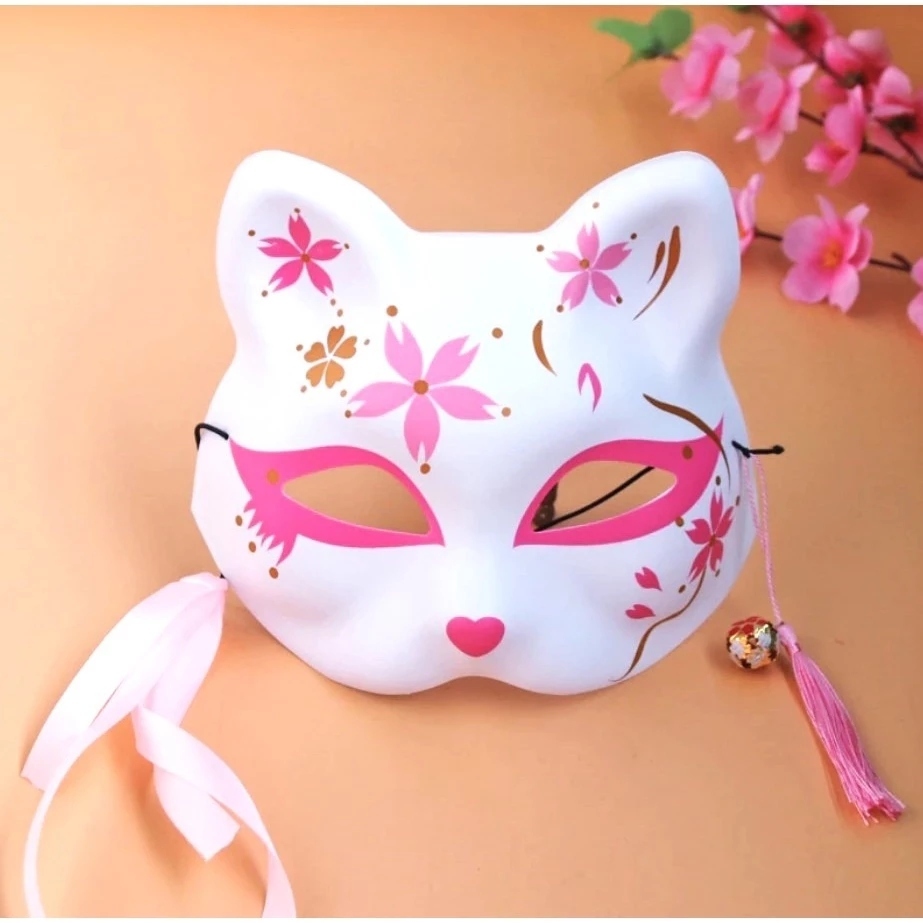 หน้ากาก แมว จิ้งจอก แมวจีน หน้ากากแฟนซี ญี่ปุ่น Japanese Cat Mask Half ...