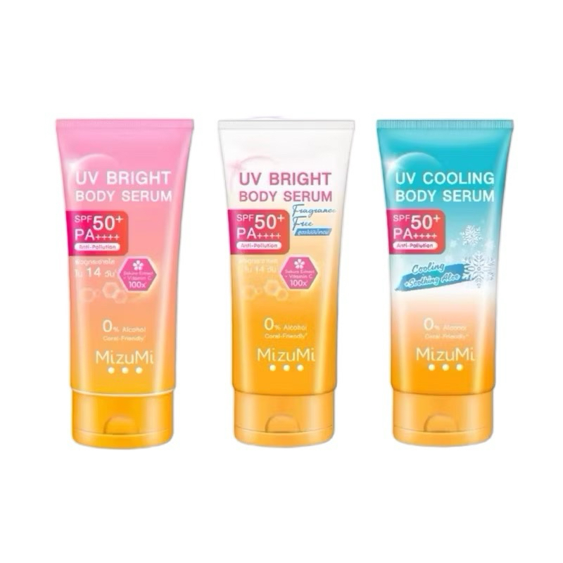 #Mizumi มิซึมิ ยูวี ไบร์ท บอดี้ เซรั่ม กันแดด SPF50 PA+++(มีน้ำหอม)180ml./ไม่มีน้ำหอม)180ml./กัน ...
