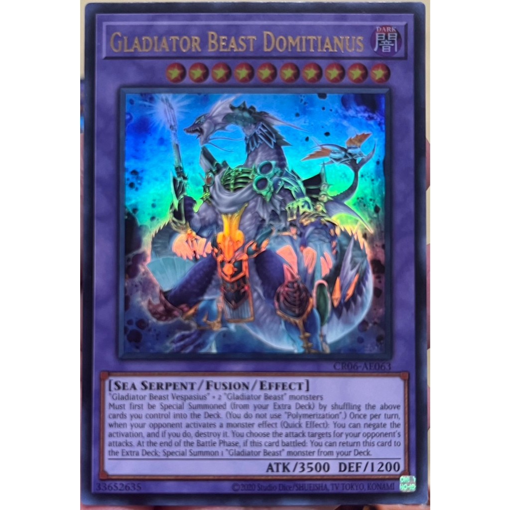 Yugioh Asia-Eng [CR06-AE063] Gladiator Beast Domitianus (Ultra Rare) การ์ดยูกิแท้ถูกลิขสิทธิ์ ...
