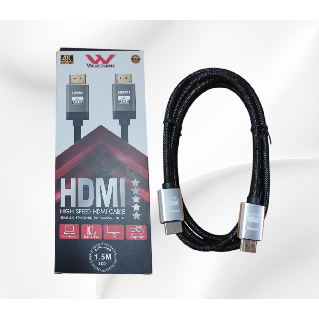 WireMan HDMI 2.0 Cable (1.5M) – สาย HDMI 4K UHD คุณภาพสูง | Shopee Thailand