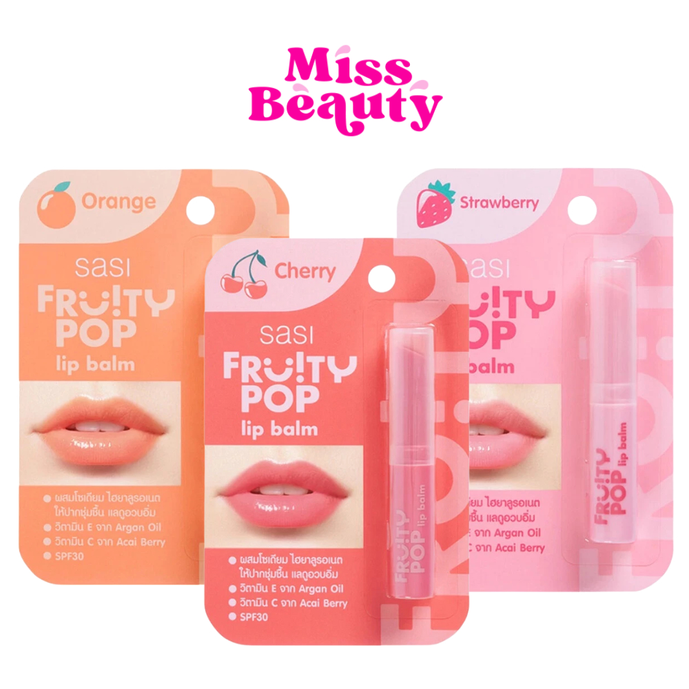 SASI Fruity POP Lip Balm ศศิ ฟรุตตี้ ป็อป ลิปบาล์ม ชุ่มชื้น ฉ่ำโกลว์ ...