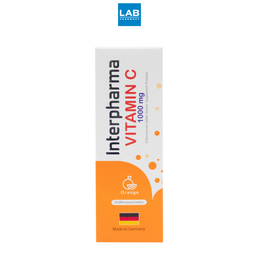 Interpharma Vitamin C 1000mg 20 tab อินเตอร์ฟาร์มา วิตามินซี 1000 ...