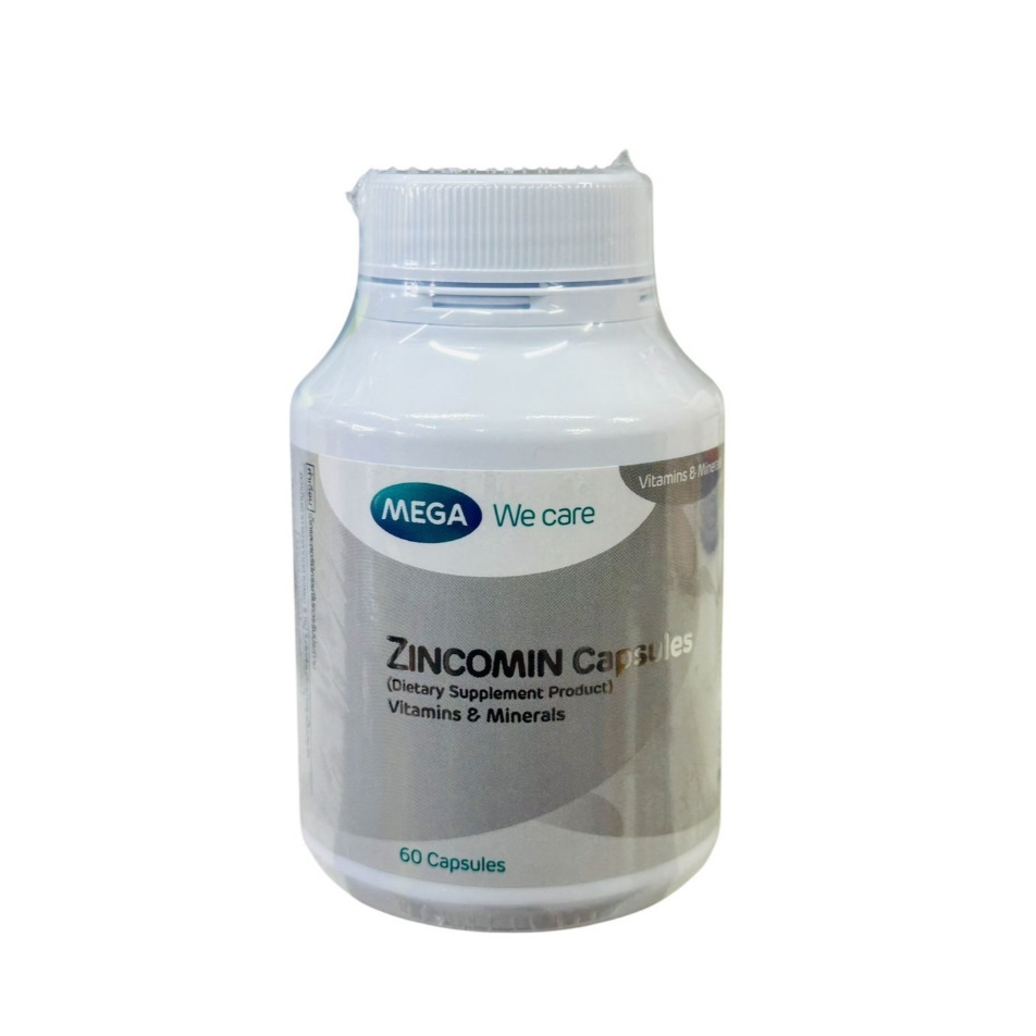 Mega We Care Zincomin 60 capsules เมก้า วี แคร์ ซินโคมิน 60 กระปุก ...