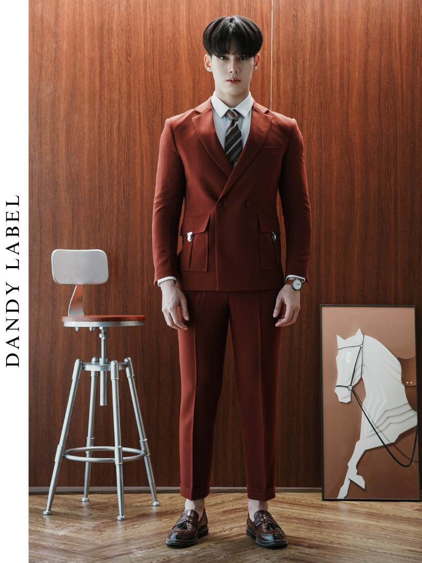ชุดสูท DANDY LABEL SUITS เซต 2 ชิ้น Limited รุ่น Label-Scarlet Veli [ 2 ชิ้น เสื้อสูท+กางเกง ...