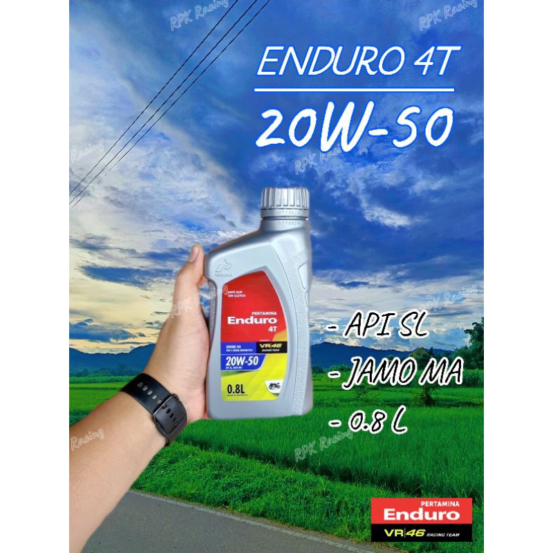 (🔥ฉลากใหม่)ENDURO 4T 20w-50 JASO MA API SL น้ำมันเครื่องมอเตอร์ไซค์ ...