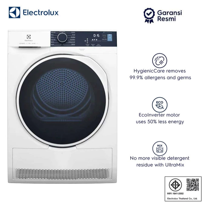 Electrolux เครื่องอบผ้าระบบ Heat Pump ขนาด 8 กิโลกรัม รุ่น EDH804H5WB ...