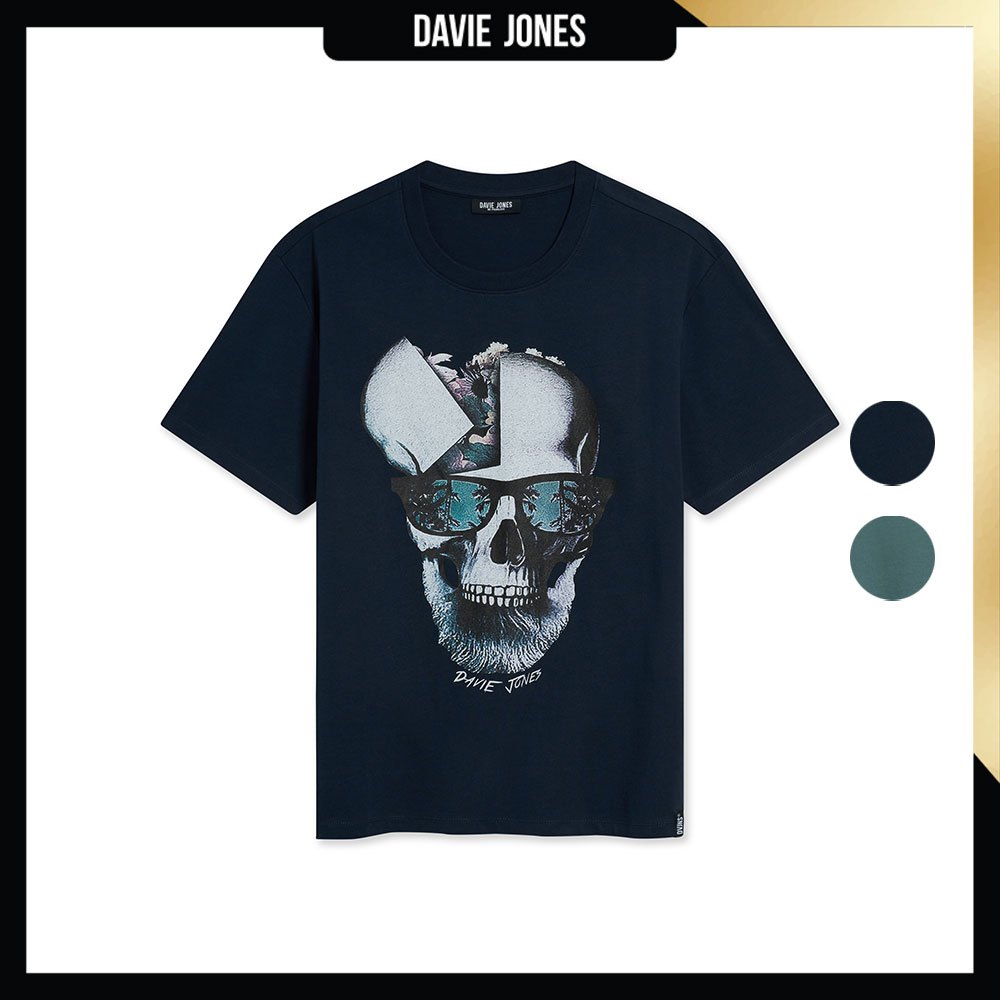 DAVIE JONES เสื้อยืด พิมพ์ลาย Graphic Regular Fit T-Shirt TB0460 สีกรม ...