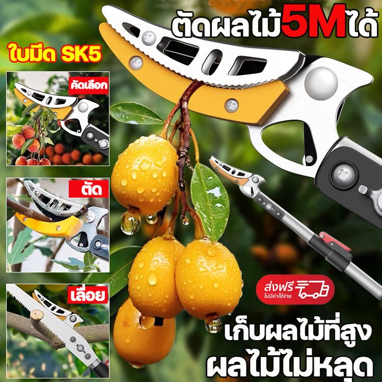 【เหล็ก sk5 นำเข้า】กรรไกรตัดกิ่ง ยืดไสลด์ 2.3M-4M อุปกรณ์ตัดแต่งกิ่งมืออาชีพ กรรไกรตัดกิ่งด้ามยาว ...