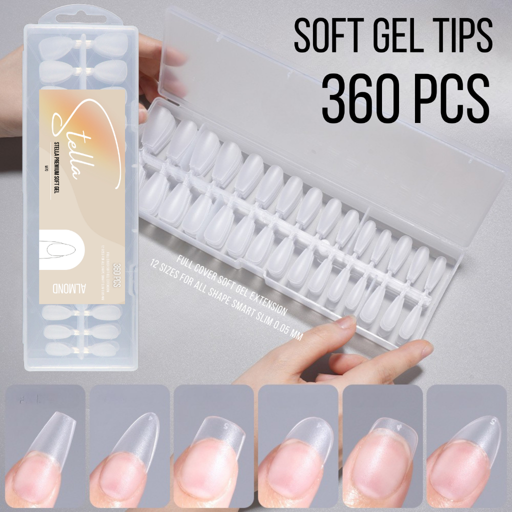 Soft gel tips 360 ชิ้น แบรนด์ Stella* เกรดญี่ปุ่น | Shopee Thailand