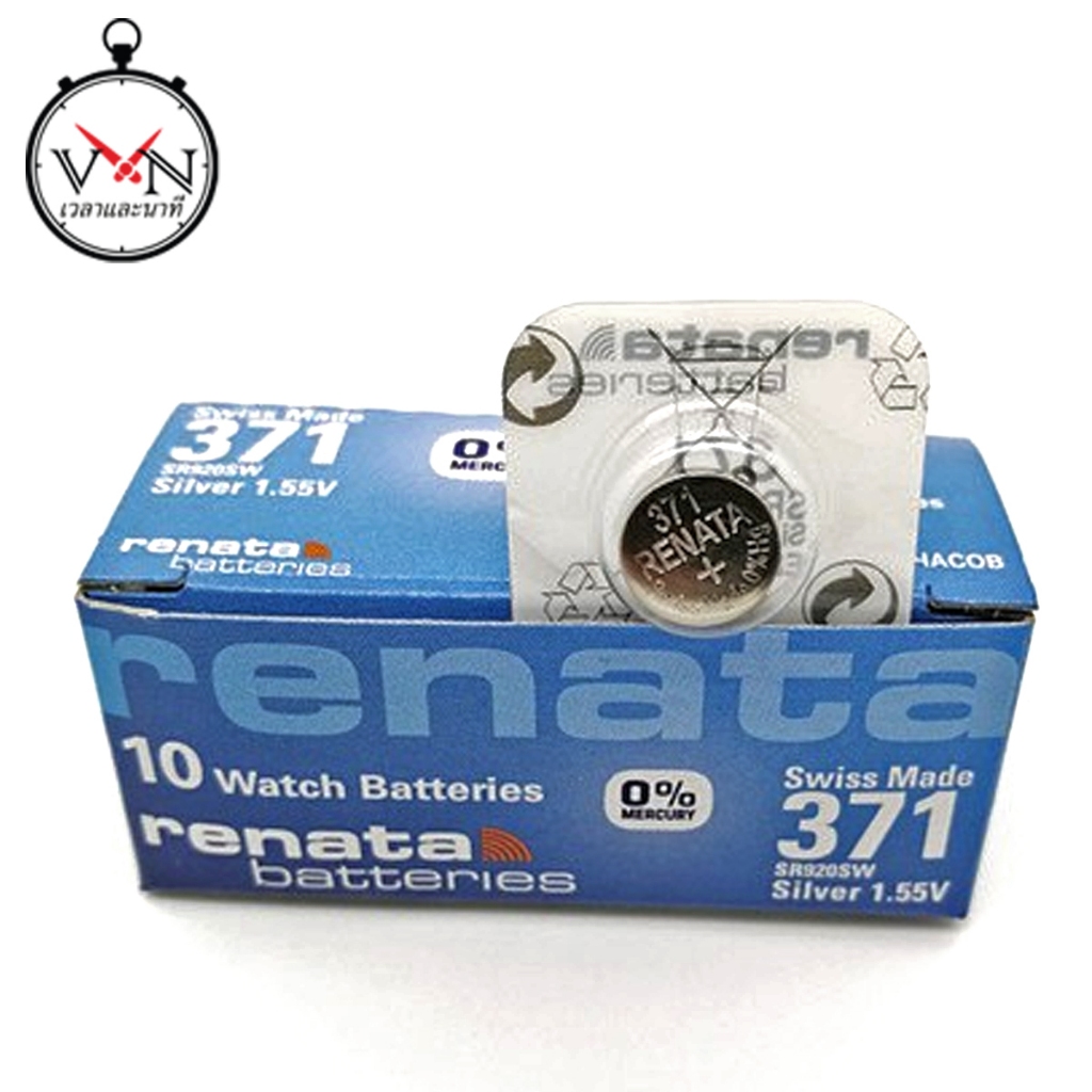 ถ่านนาฬิกา ถ่านกระดุม Renata 371 (SR920SW) Watch batteries Silver Oxide ...