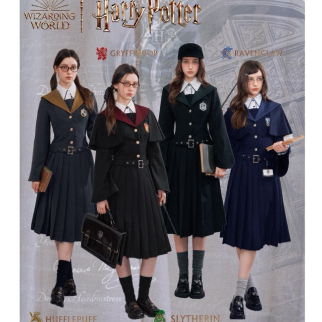Harry Potter long cape dress Universal Studios British style เดรสชุด ...