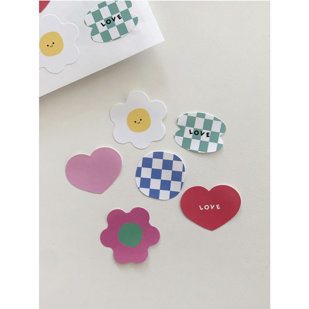 สติ๊กเกอร์ 1 ใบ มี 6 ดวง ตกแต่ง ของขวัญ ถุง กล่อง เบเกอรี่ วันเกิด ...