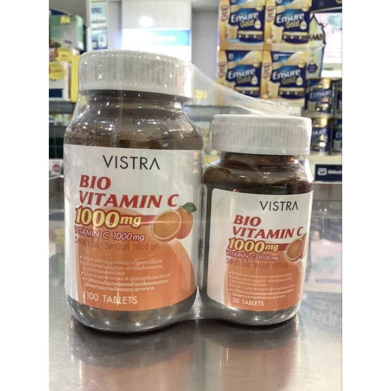 VISTRA BIO Vitamin c 1000 mg (100เม็ด แถมฟรี 30 เม็ด) | Shopee Thailand