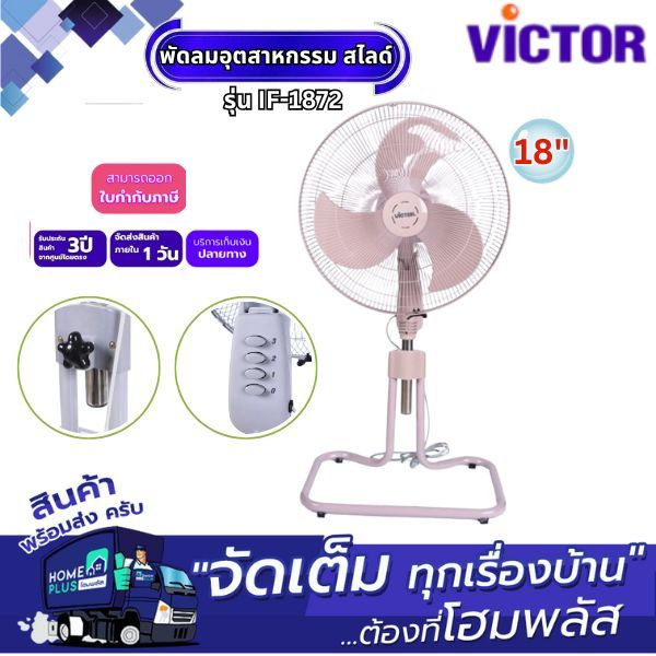 พัดลมอุตสาหกรรมสามขา IF-2423 24นิ้ว สีดำ VICTOR | Shopee Thailand