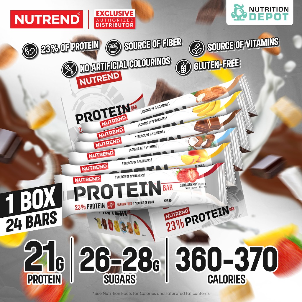 โปรตีนบาร์ Nutrend Protein Bar - 1 Box (24 Bars) | Shopee Thailand