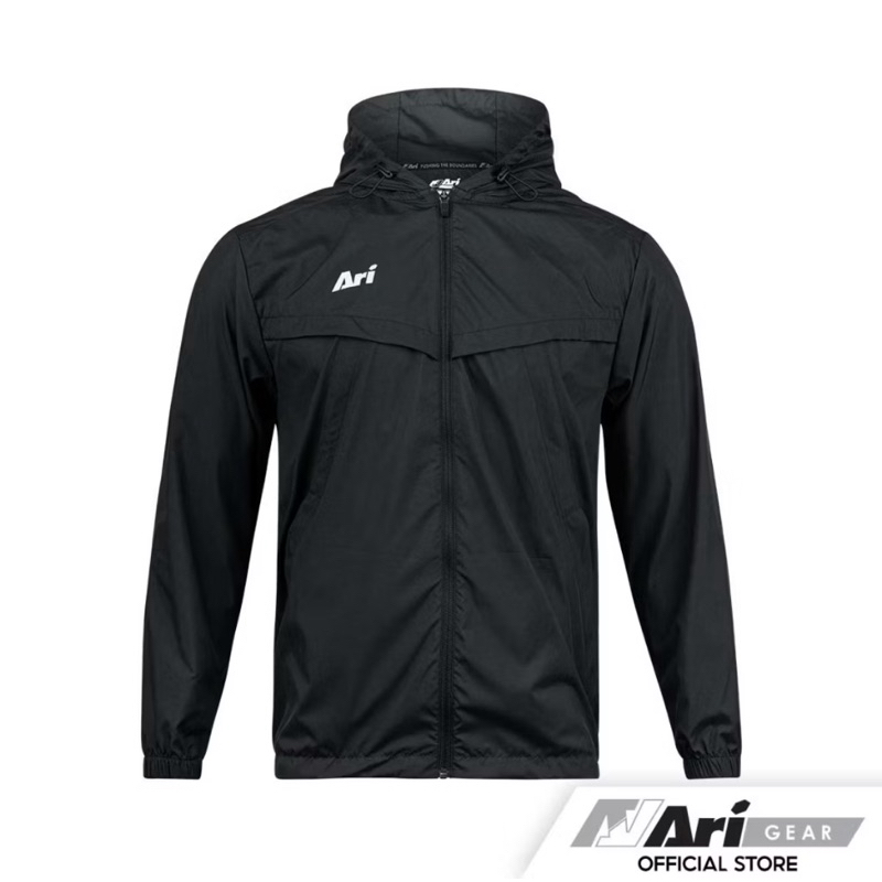 ARI ESSENTIAL WINDBREAKER JACKET - BLACK/ SILVER/WHITE เสื้อกันลม อาริ ...
