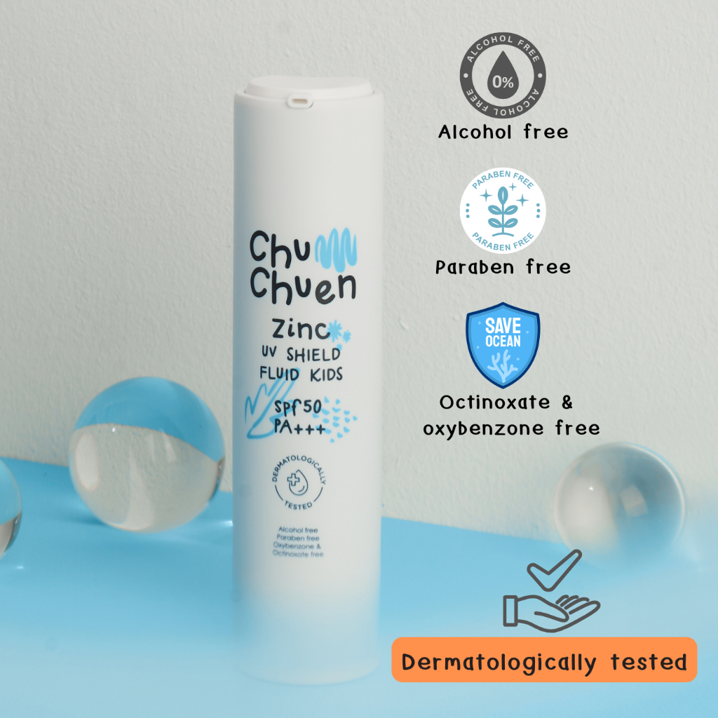 ครีมกันแดดเด็ก ชุ่มชื่น 1 ขวด Chumchuen zinc UV shield fluid kids SPF ...