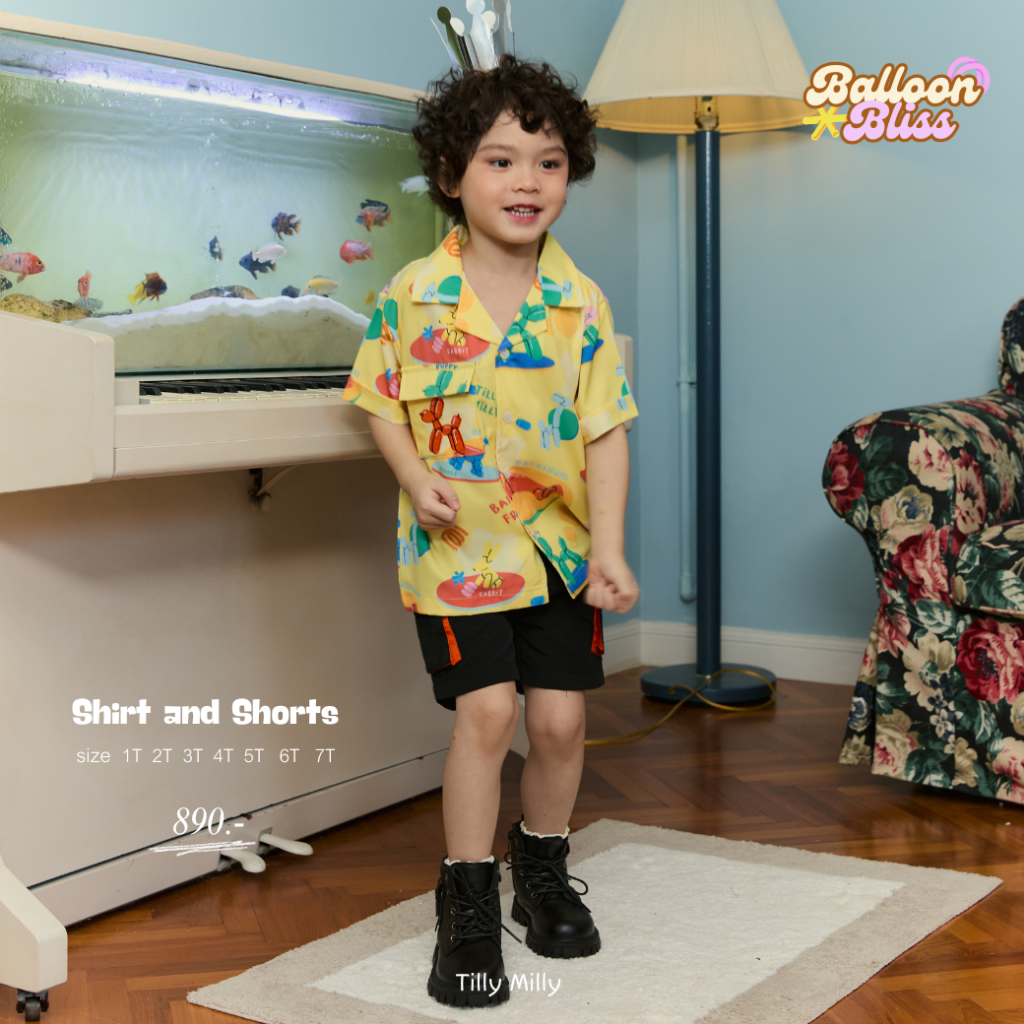 Tilly Milly ชุดเชิ้ต (เหลือง) แขนสั้น กางเกงขาสั้น Look 5 - Balloon Bliss Collection | Shopee ...