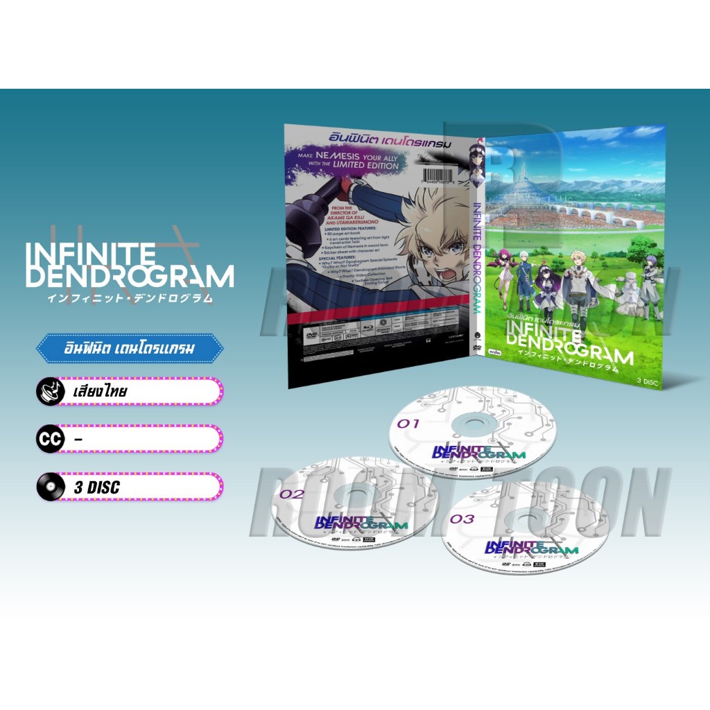 DVD ดีวีดี การ์ตูน Infinite Dendrogram อินฟินิต เดนโดรแกรม (เสียงไทย-ญี่ปุ่น/บรรยายไทย) 3 แผ่น ...