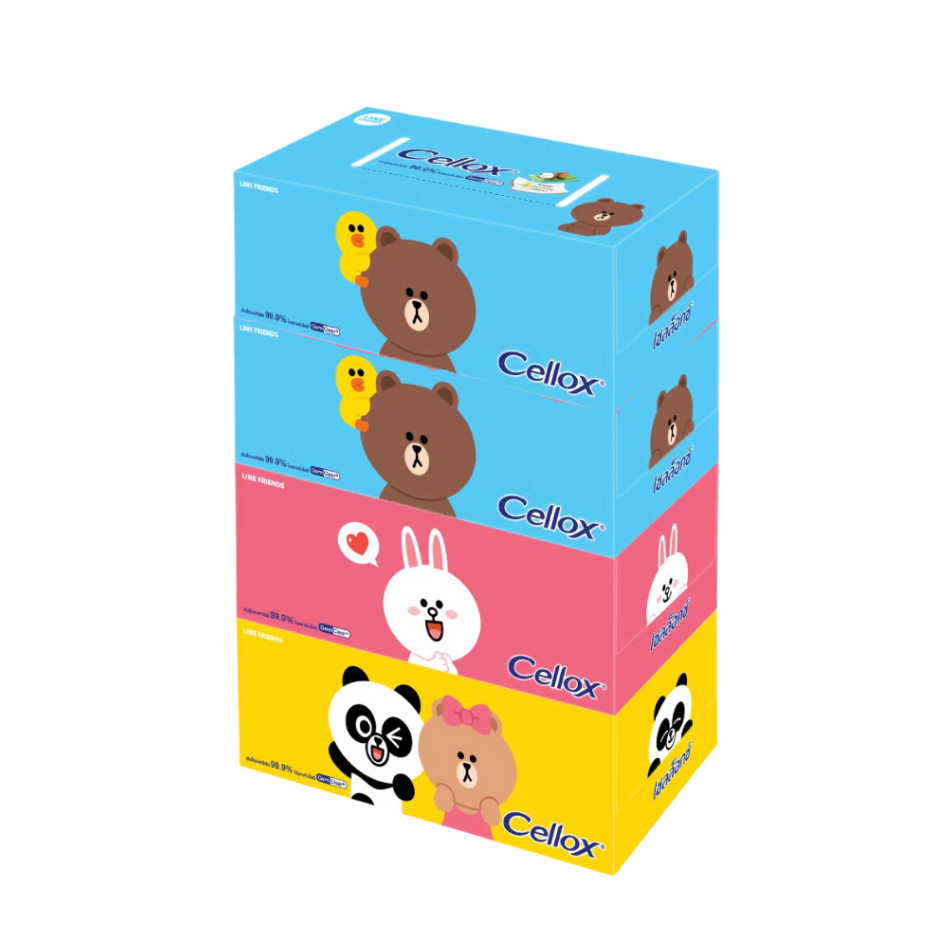 Cellox facial tissue paper line friend special edition 135 แผ่น แพ็ค3 ...