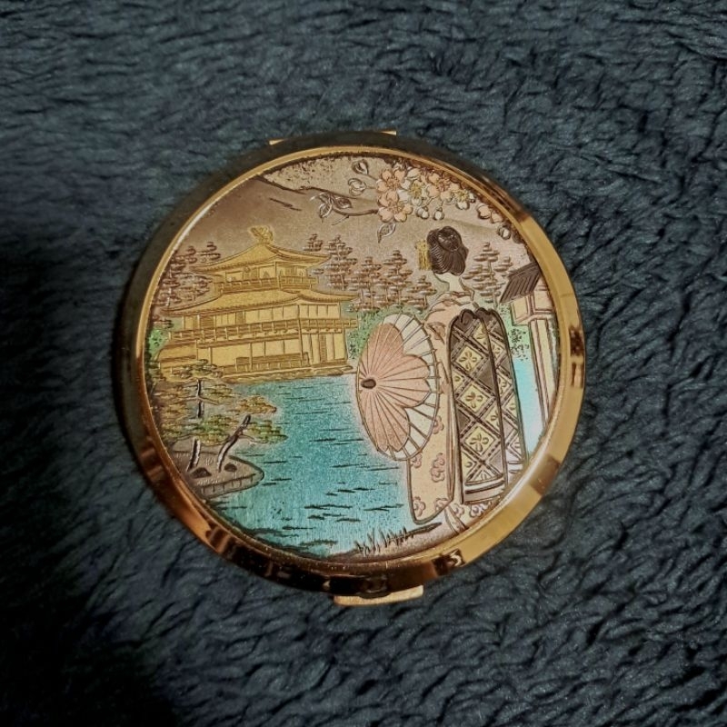 Vintage Japanese Chokin Metal Art Compact Mirror Case. Japanese Pocket ...