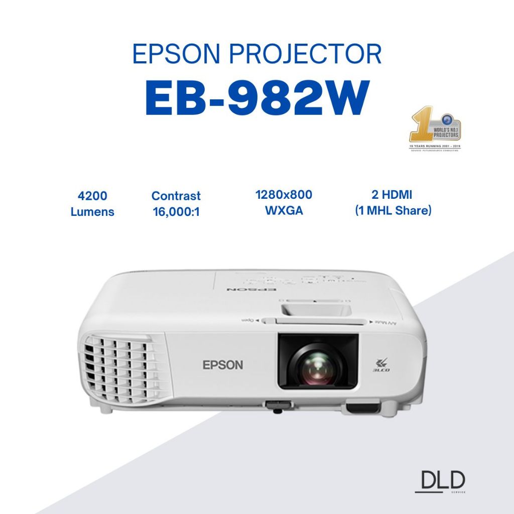 Epson EB-982W Projector โปรเจคเตอร์ความสว่าง 4200 Ansi Lumens ประกัน ...