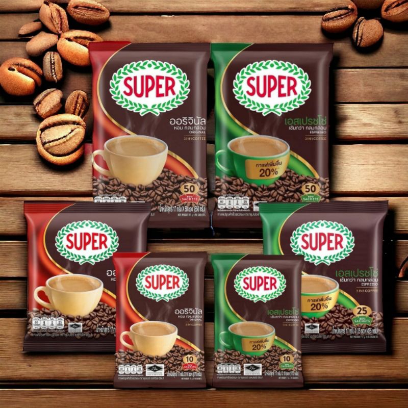 ขายดี+ SUPER Instant Coffee 3in1 กาแฟ ซุปเปอร์ | Shopee Thailand