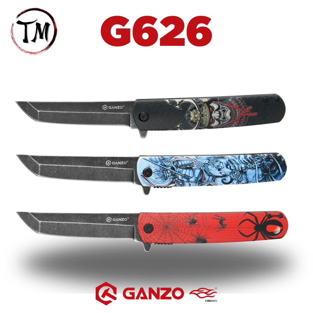 มีดGanzo รุ่นG626 ด้ามจับ3สี ใบมีดสีเทาดำ ปลายทันโตะ สวยใช้ง่าย | Shopee Thailand