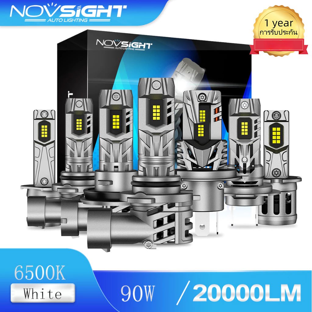 Novsight ไฟหน้ารถยนต์ LED H4 N63 H7 H11 9005 HB3 9006 HB4 1:1 90W 6500K 20000LM ขนาดเล็ก พร้อม ...