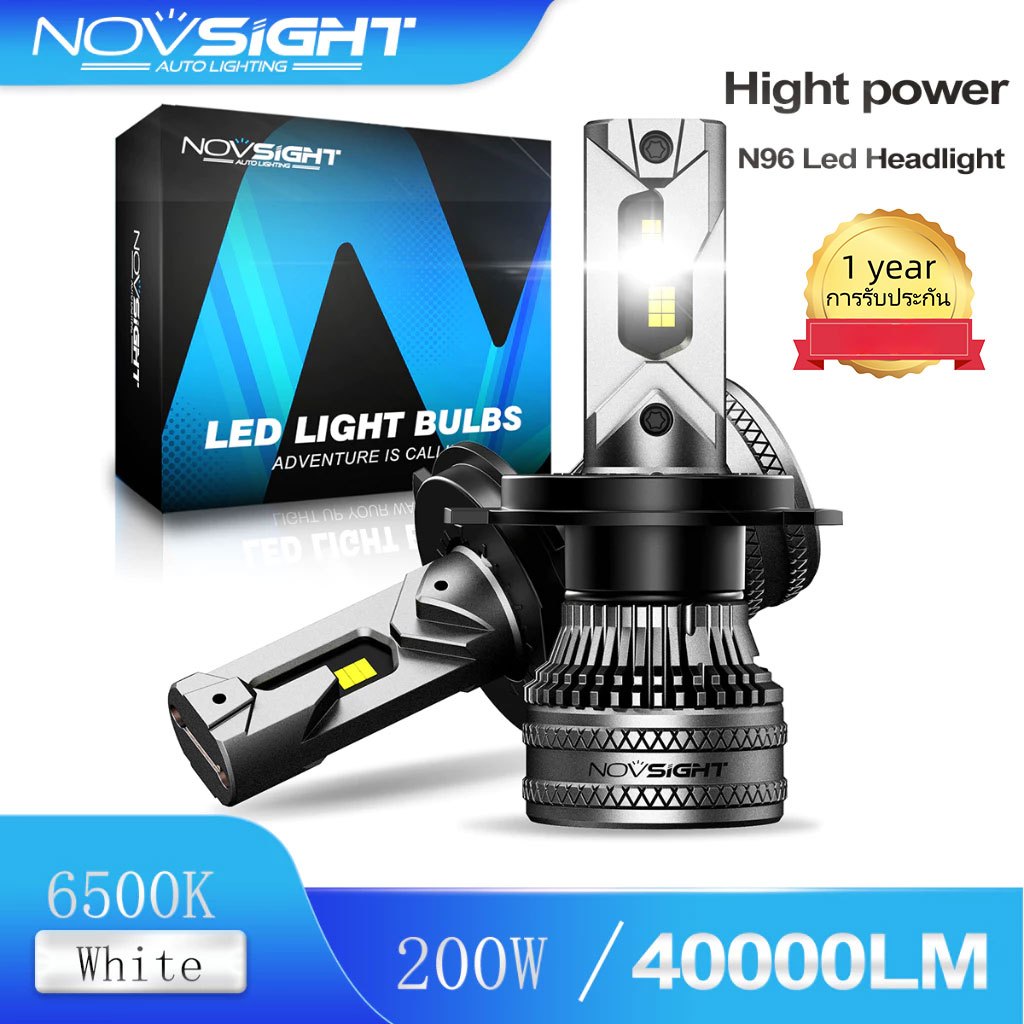 Novsight ไฟหน้ารถ LED N96 ความสว่างสูง series H4 H11 9005 9006 200W 40000LM 6500K Plug and Play ...