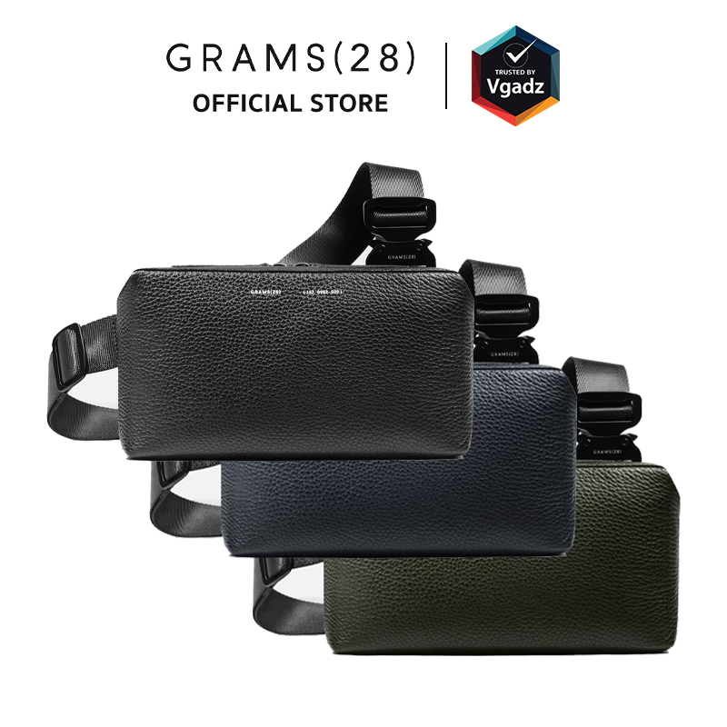 GRAMS(28) - กระเป๋า รุ่น 157 Essential Sling (Pebbled Leather) | Shopee Thailand
