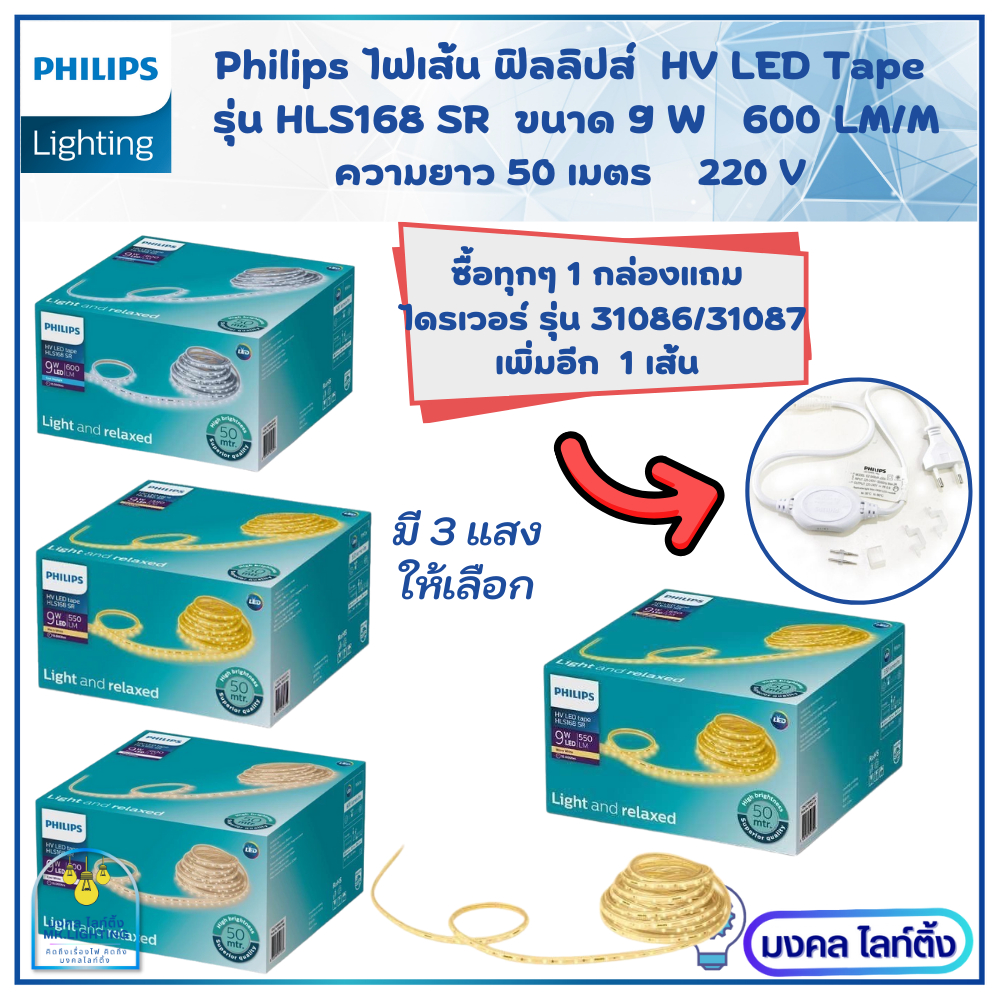 (NEW) Philips ไฟเส้น ฟิลิปส์ HV LED Tape รุ่น HLS168 SR ขนาด 9 w ความ ...