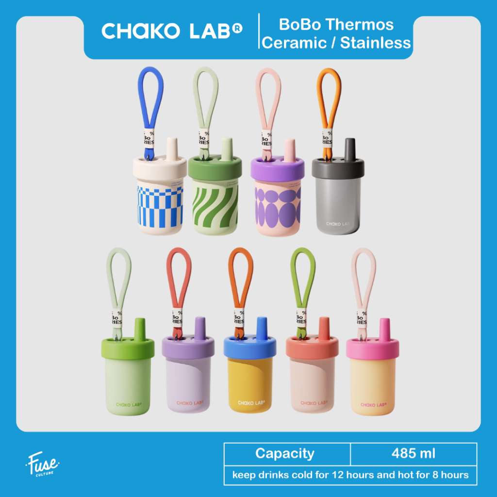 CHAKO LAB BoBo Thermos Cup แก้วน้ำสีสันสดใส ดีไซน์น่ารัก | Shopee Thailand