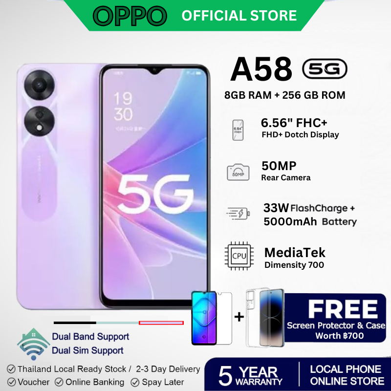 โปรโมชั่นลดราคา OPPO A58/A57 ประกัน 5 ปี ความจำ 6+128GB หน้าจอ 6.56 ...